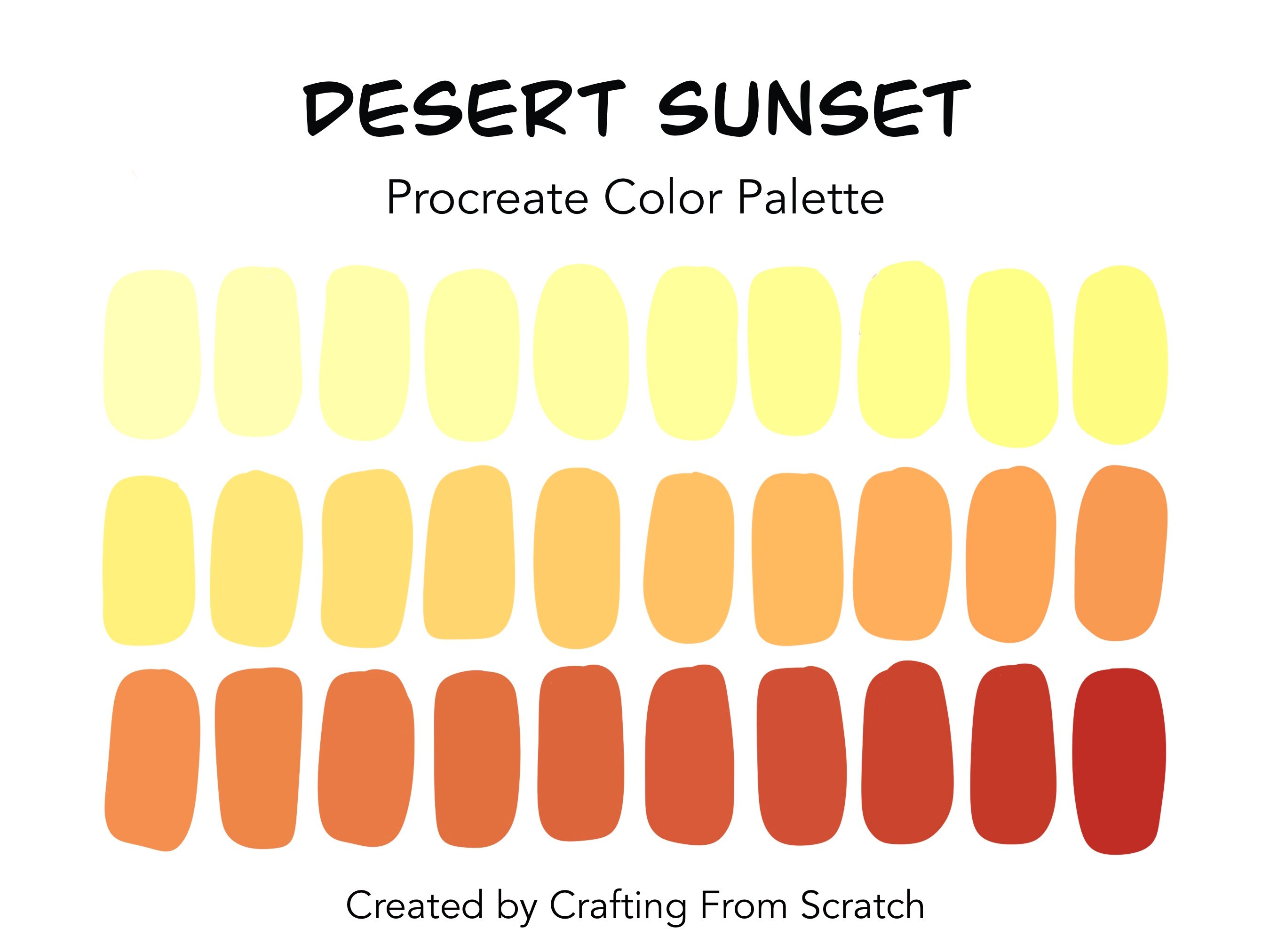 Procreate Color Palette and Hex Code Color Palette Desert Sunset ...