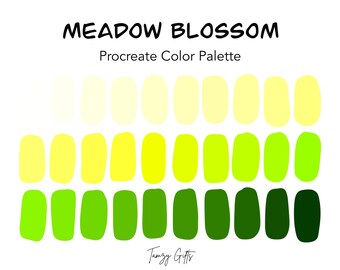 Procreate and Hex Codes Color Palette - Cactus Green Gradient (30 ...