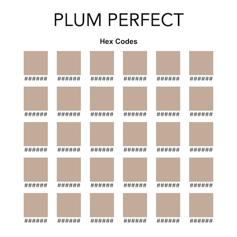 Procreate and Hex Code Color Palette - Plum Perfect Gradient (30 Colors ...