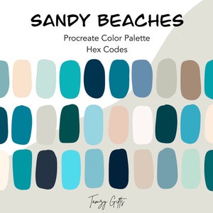Procreate & Hex Code Color Palette - Sandy Beaches Gradient (30 Colors ...