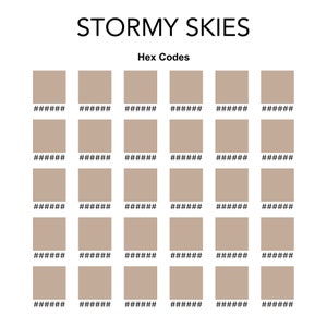 Procreate and Hex Code Color Palette - Stormy Skies Gradient (30 Colors ...