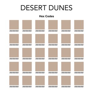 Procreate and Hex Code Color Palette - Desert Dunes Gradient (30 Colors ...