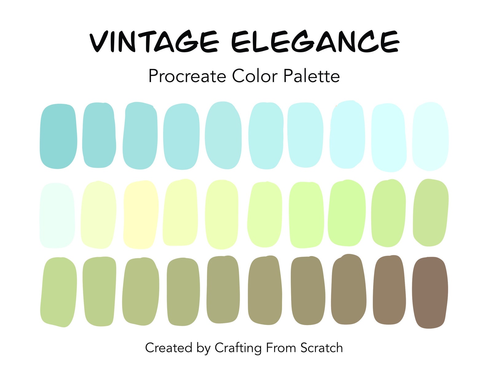 Procreate Color Palette and Hex Code Color Palette Vintage Elegance ...