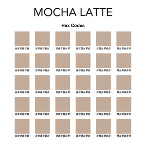 Procreate and Hex Code Color Palette Mocha Latte Gradient 30 Colors ...