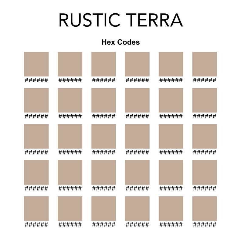Procreate Color Palette and Hex Code Color Palette Rustic Terra ...