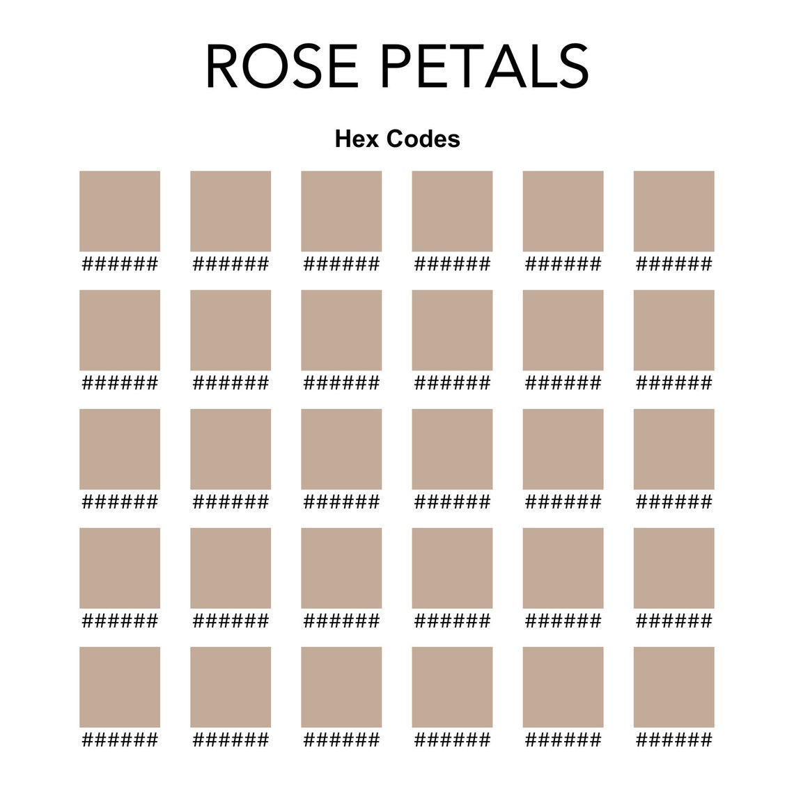 Procreate and Hex Code Color Palette - Rose Petals Gradient (30 Colors ...