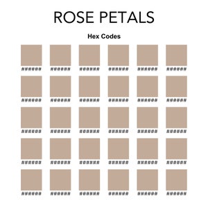 Procreate and Hex Code Color Palette - Rose Petals Gradient (30 Colors ...