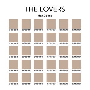 Procreate and Hex Code Color Palette - the Lovers | Procreate Tools ...