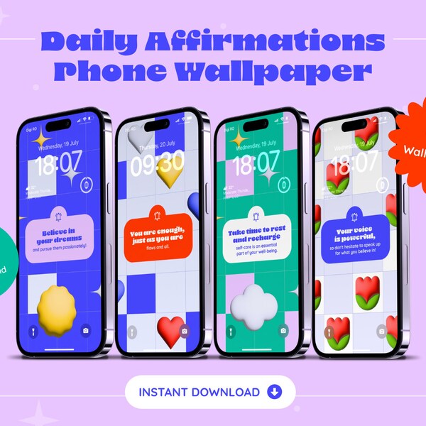 Positive Affirmations Phone Wallpaper - Etsy