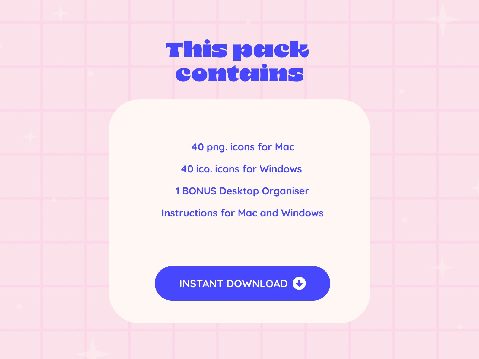 Cute Kawaii Desktop Icon Set | Windows & Mac | Wallpaper | Folder Icons ...