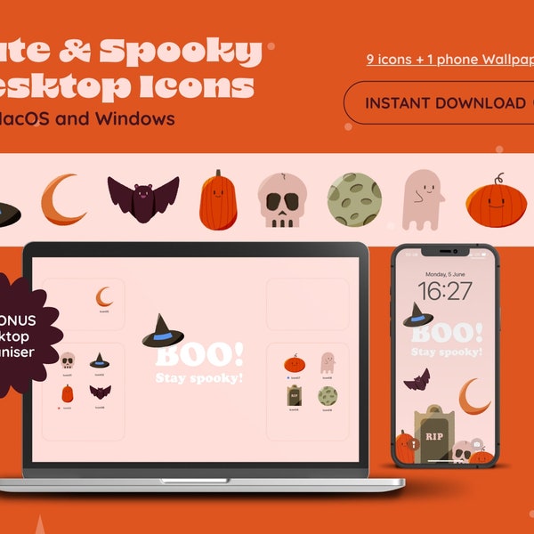Spooky Desktop Icons - Etsy
