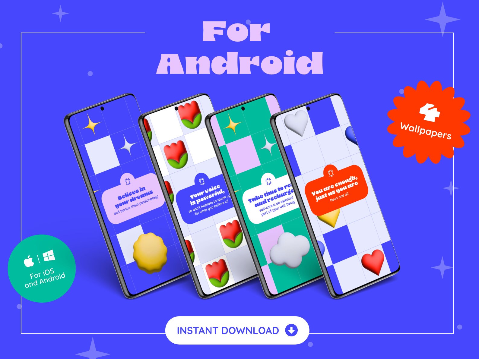 Affirmations Phone Wallpaper Pack | Phone Wallpaper Bundle | Phone Lock ...
