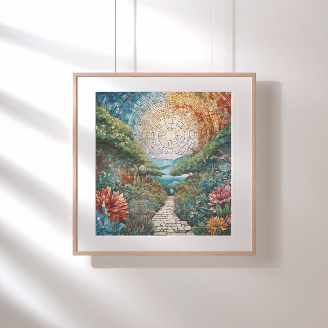 Sunrise Dawn Garden Full Coverage Counted Cross Stitch Pattern Instant ...