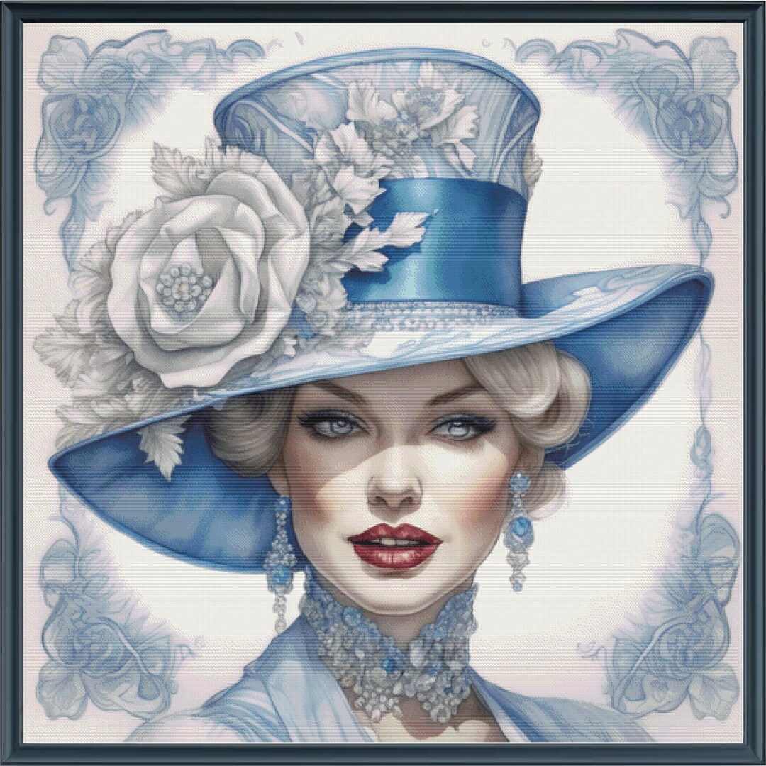 Full Coverage Counted Cross Stitch Pattern Vintage Fashion Model ...