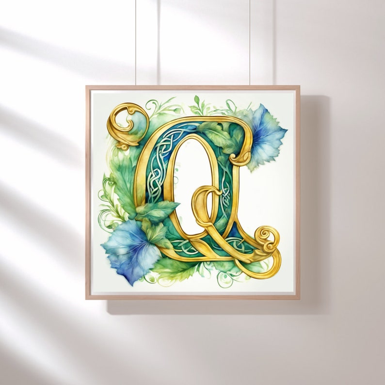 Full Coverage Counted Cross Stitch Pattern Letter Q Celtic Stylish ...
