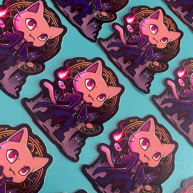 Dnd Class: Warlock Cat Vinyl Sticker// Dungeons & Dragons - Etsy