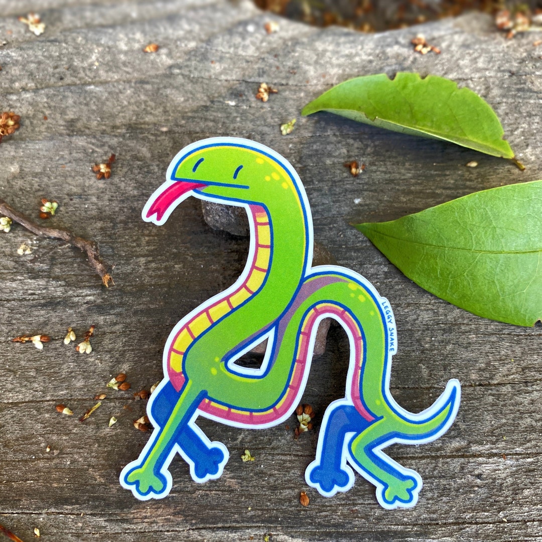 Animal Sticker, Snake Sticker//leggy Snake Vinyl Sticker// Derpy Animal ...