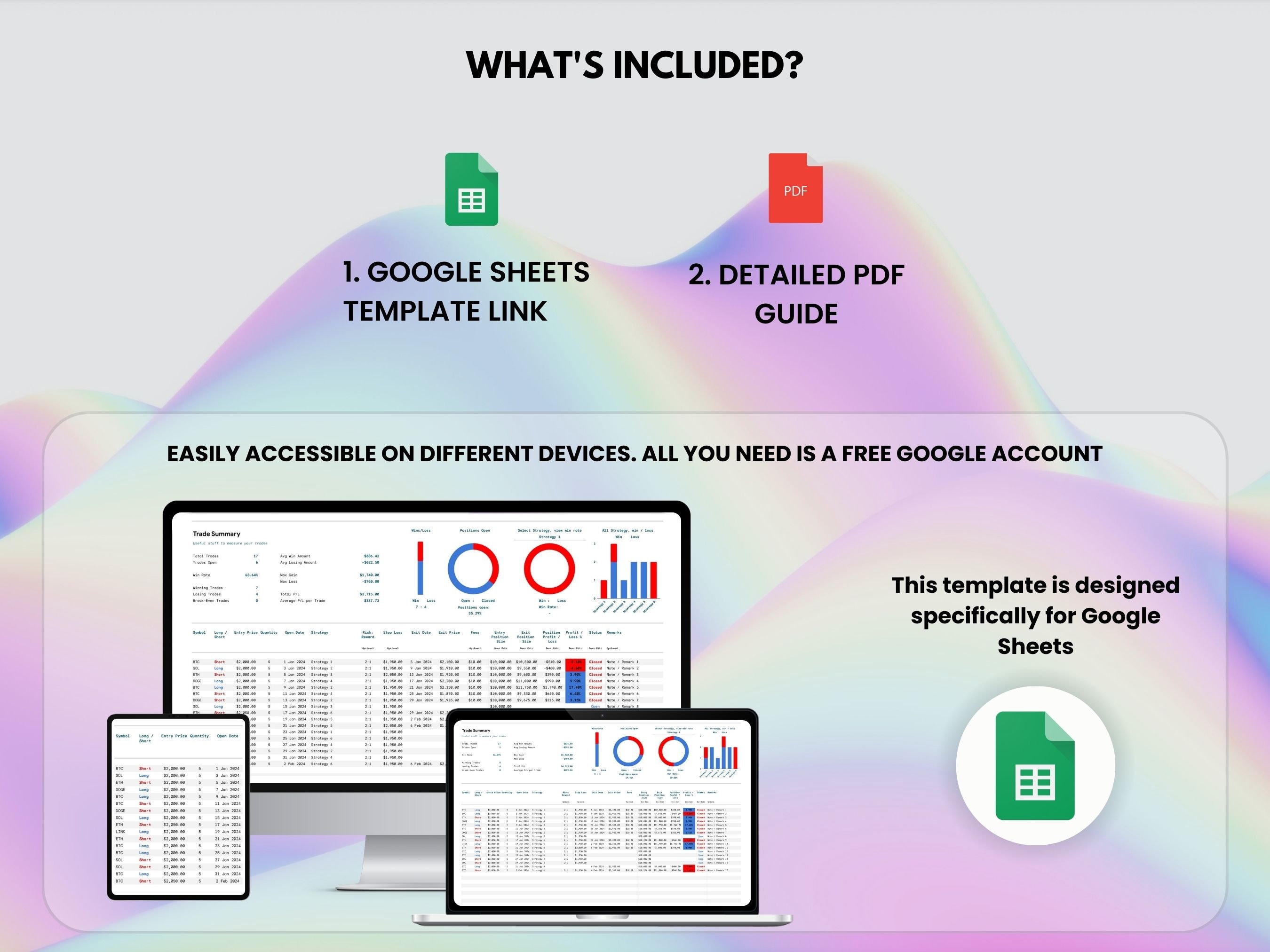 Trading Journal Spreadsheet Google Sheets Personal Finance Stock Market ...