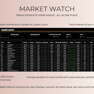 Easy Stocks Tracker Stock Trading Journal Spreadsheet Google Sheets ...