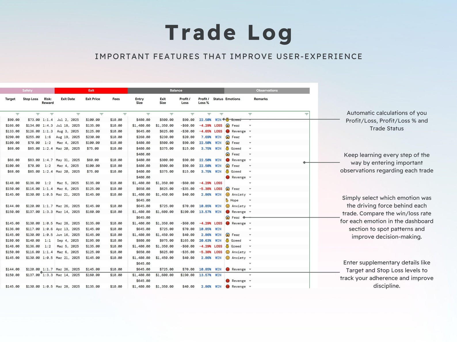 Trading Journal Google Sheets Template Stocks Crypto Personal Finance ...
