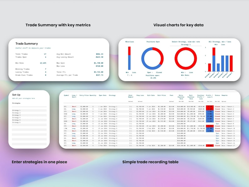 Trading Journal Spreadsheet Google Sheets Personal Finance Stock Market ...