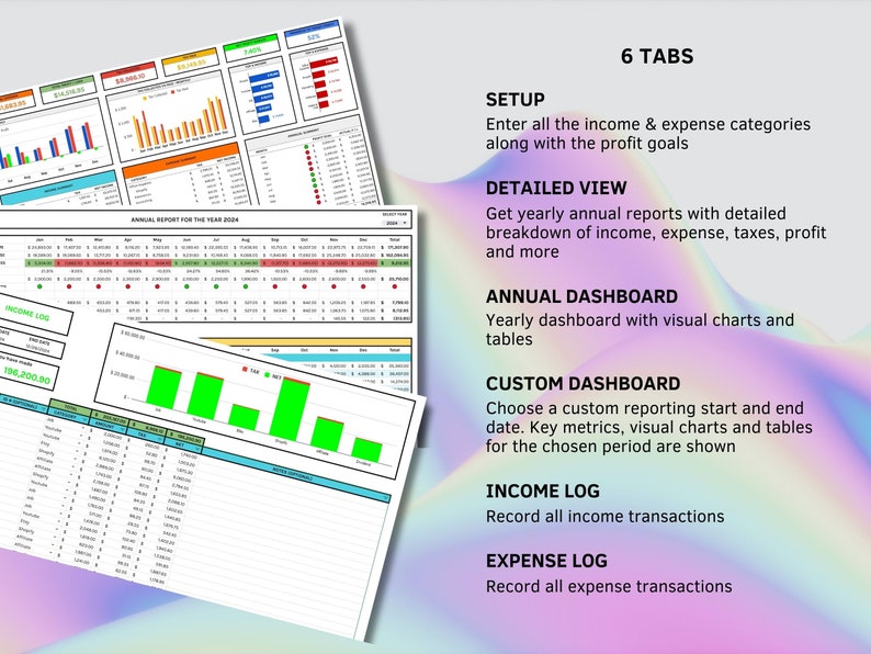 Income and Expense | Small Business Bookkeeping Spreadsheet | Easy ...