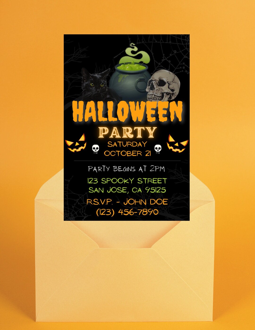 Spooky Halloween Invitation Template Halloween Party Scary - Etsy