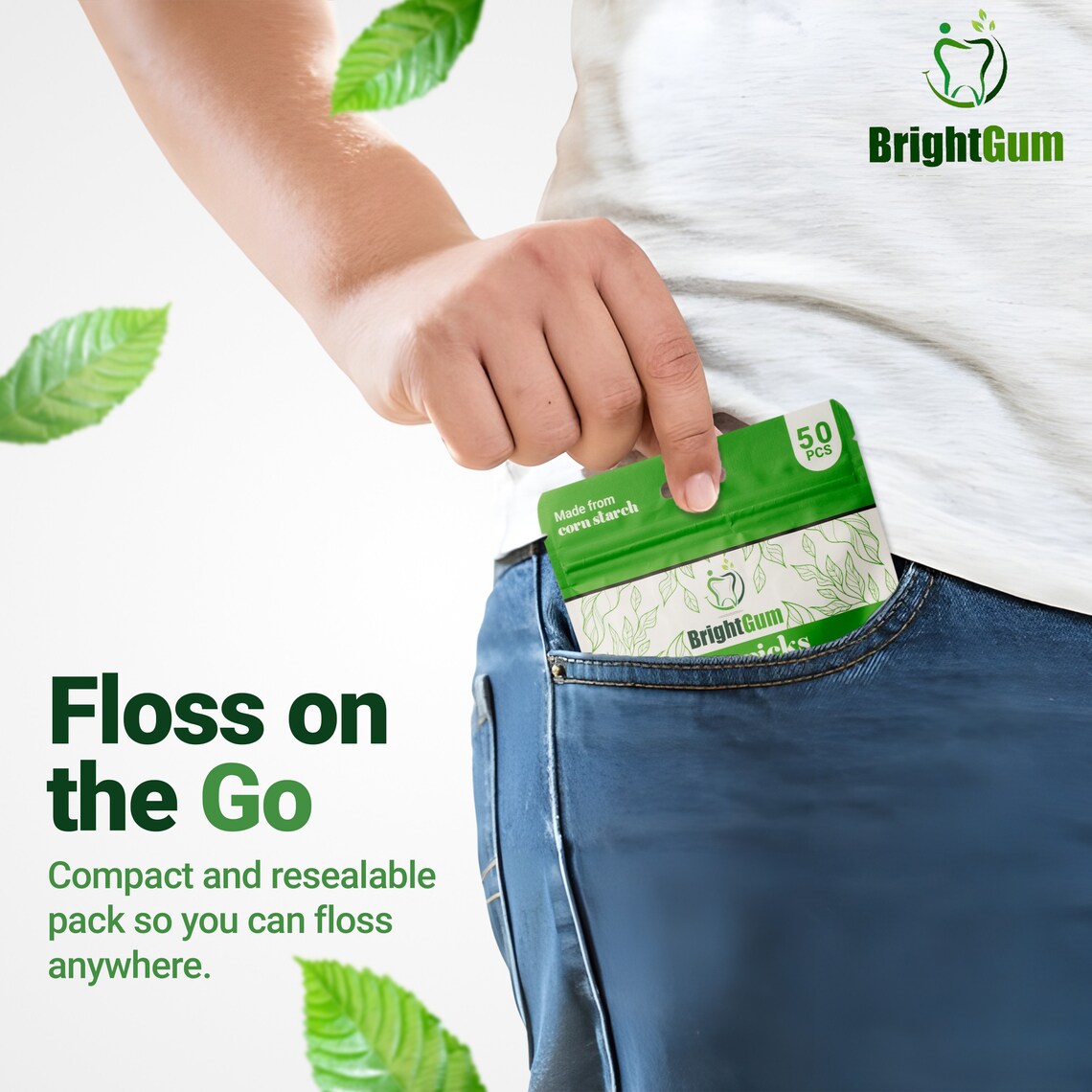 Biodegradable Dental Floss Picks Unwaxed Dental Floss Sustainable and ...
