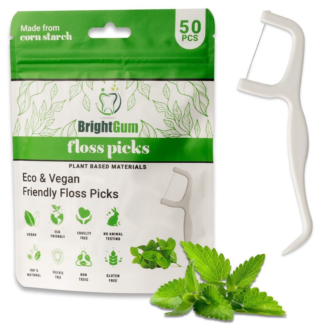 Biodegradable Dental Floss Picks Unwaxed Dental Floss Sustainable and ...