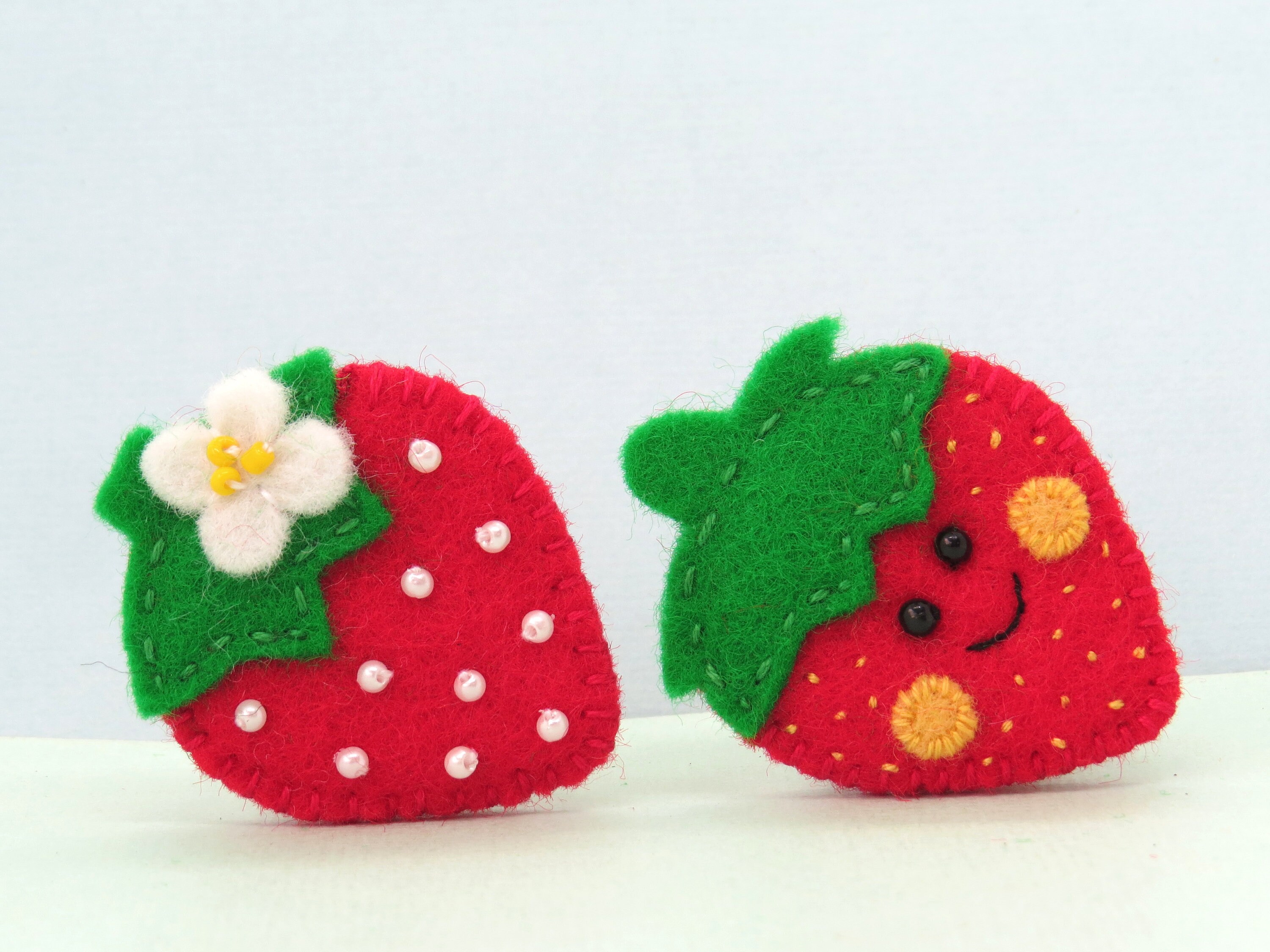 Strawberry Brooch Felt Pattern, Digital PDF Instant Download, Fruit ...
