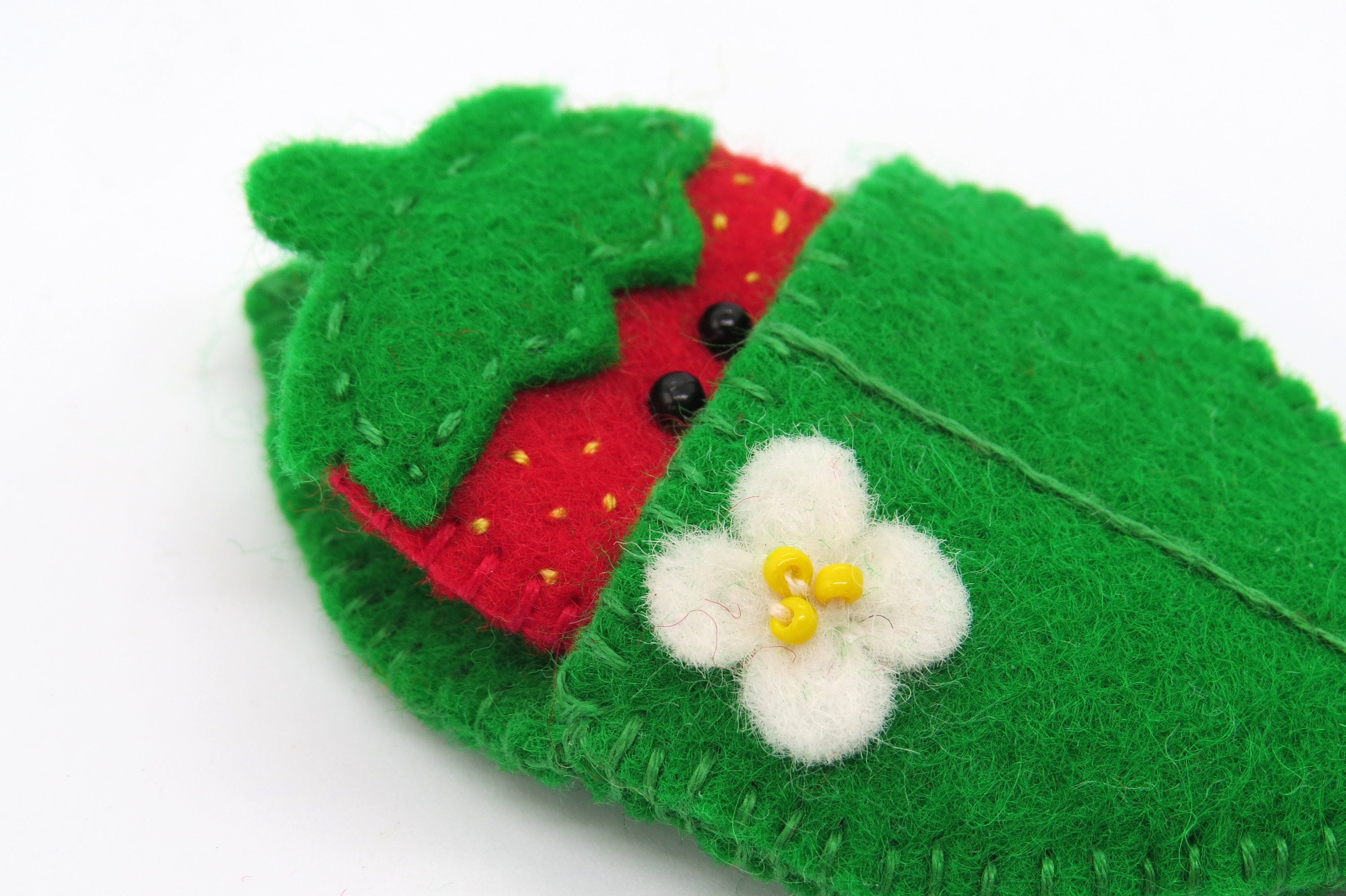 Strawberry Brooch Felt Pattern, Digital PDF Instant Download, Fruit ...