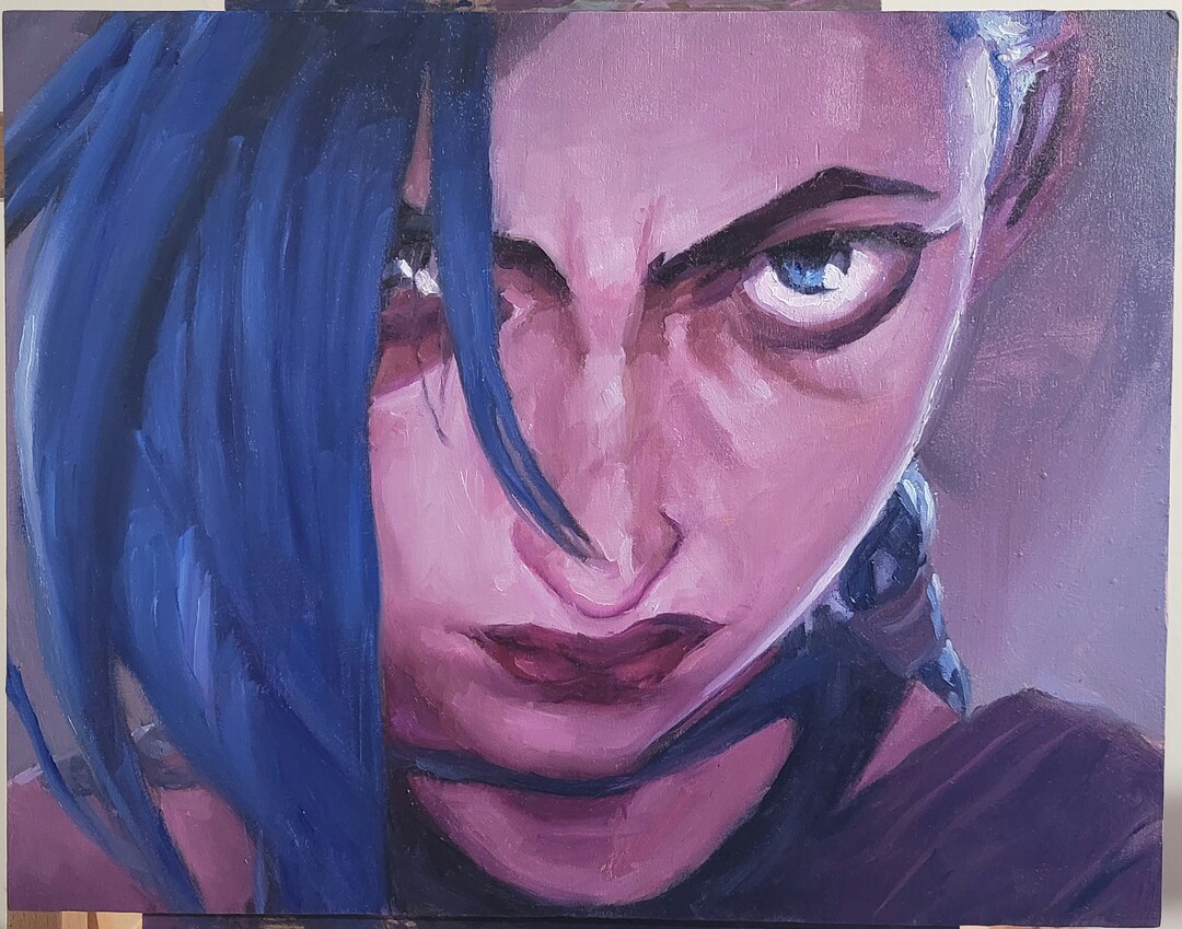 Original Oil Painting of Jinx From Arcane 11in X 14in on Cradled Wood ...