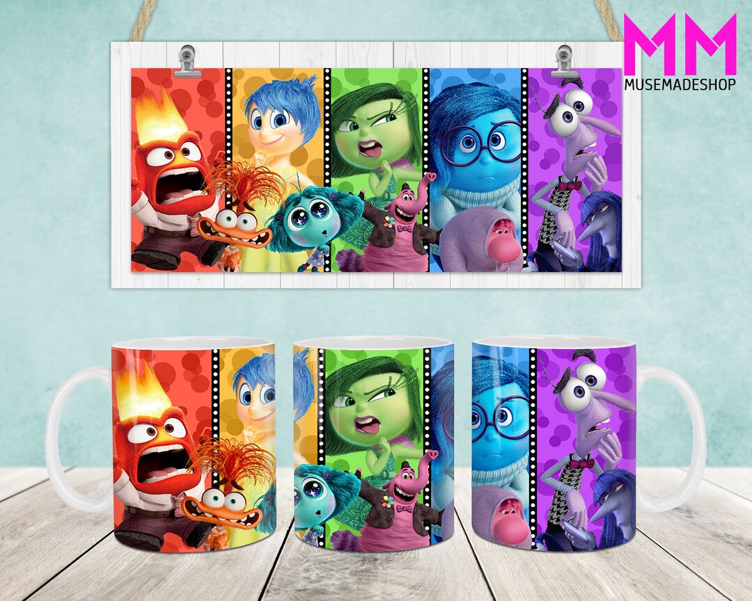 Cartoon Characters Mug Wrap, Cartoon Emotions 11oz & 15oz Mug Template ...