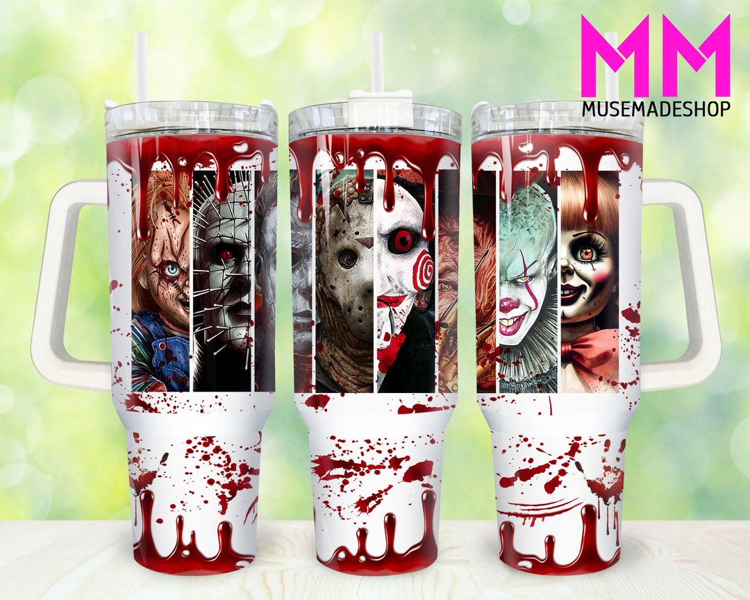 Horror Movies 40oz Tumbler Png, Halloween Tumbler 40oz Png, Halloween ...