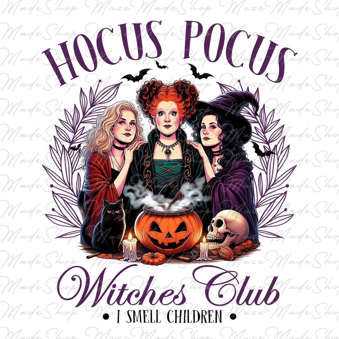 Witches Club Png, Witch Png, Halloween Coffee Png, Halloween Png, Retro ...