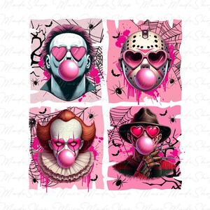 Pink Halloween Png, Horror Halloween Png, Pink Horror Characters Png ...
