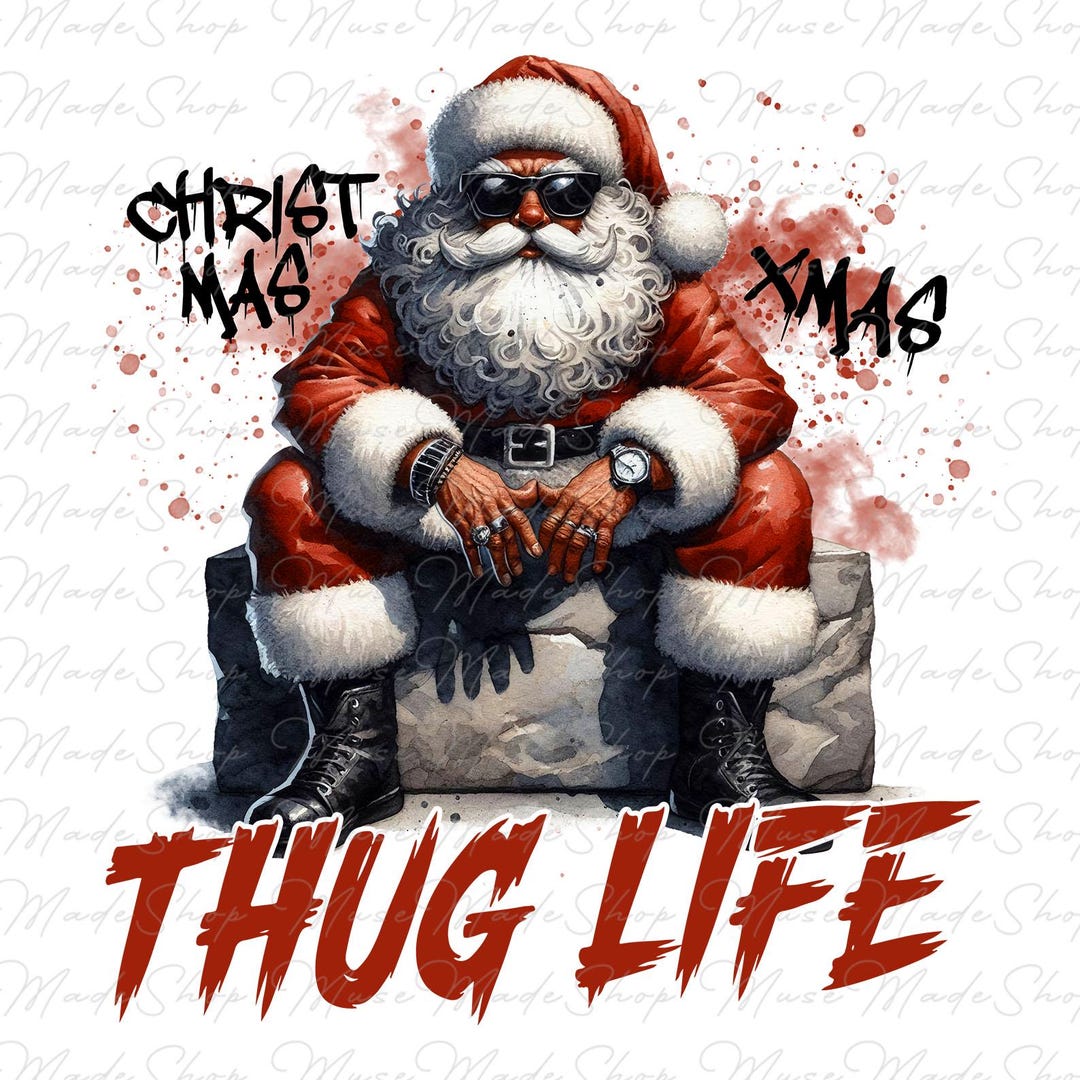 Thug Life Christmas Santa Png, Christmas Santa Claus Png, Merry ...