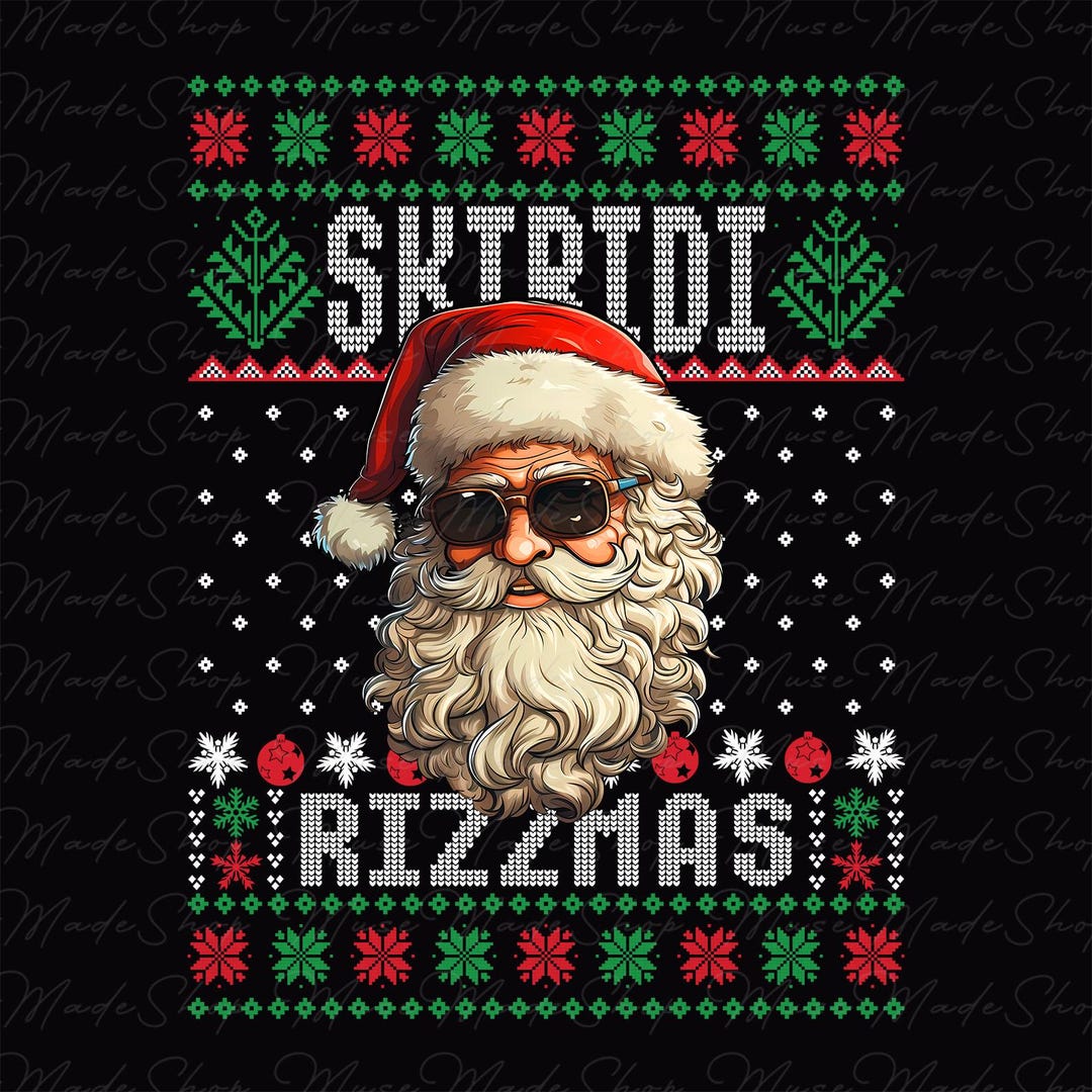 Skibidi Rizzmas Christmas Png, Funny Santa Christmas Design, Santa Bruh ...