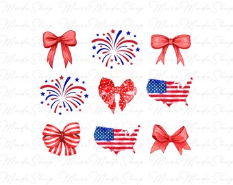 American Flag Coquette Bow Png, 4th of July Png, 4th of July Coquette ...