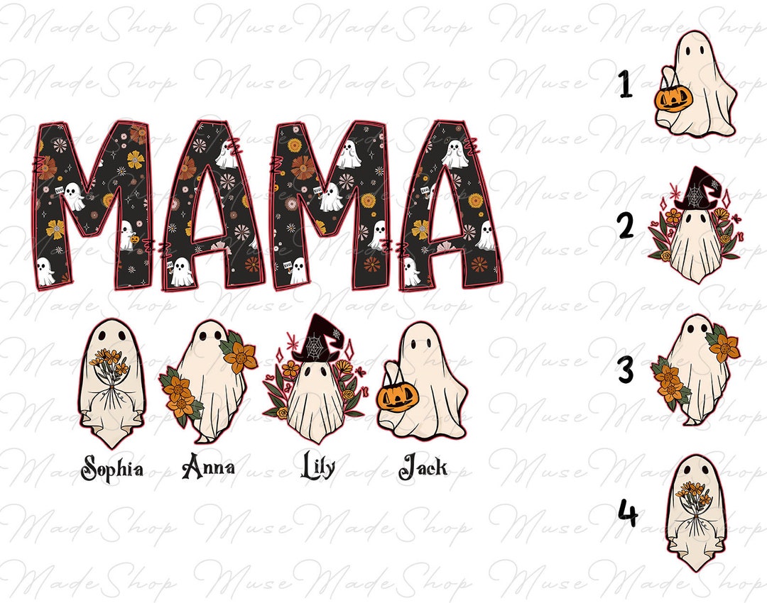 Personalized Halloween Mama Png, Halloween Png, Mama Ghost Png, Spooky ...