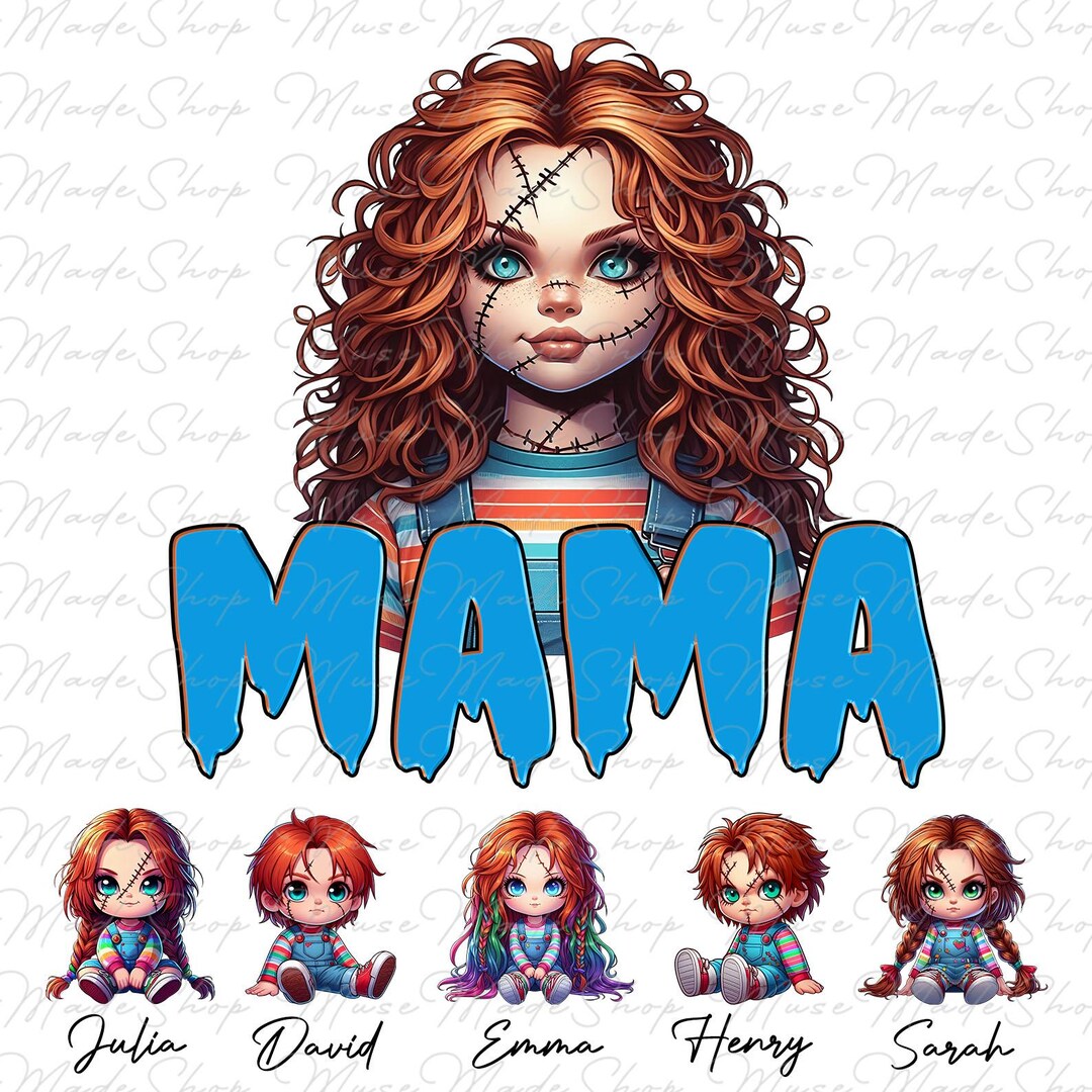 Personalized Halloween Horror Doll Mama Custom Kid Name Png, Spooky ...