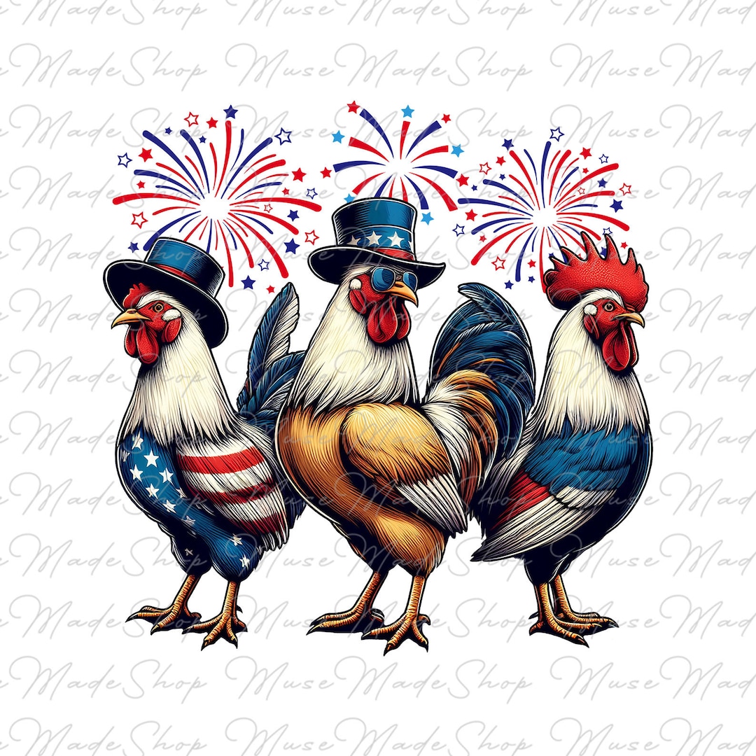 America Chickens Png, Patriotic USA Png, America 1776 Png, 4th of July ...