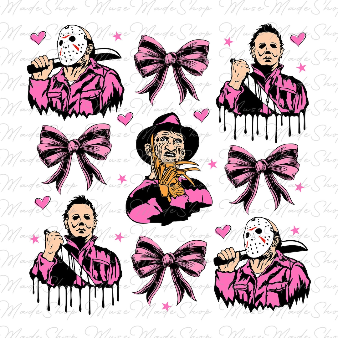 Pink Halloween Coquette Bow Png, Horror Halloween Png, Horror ...