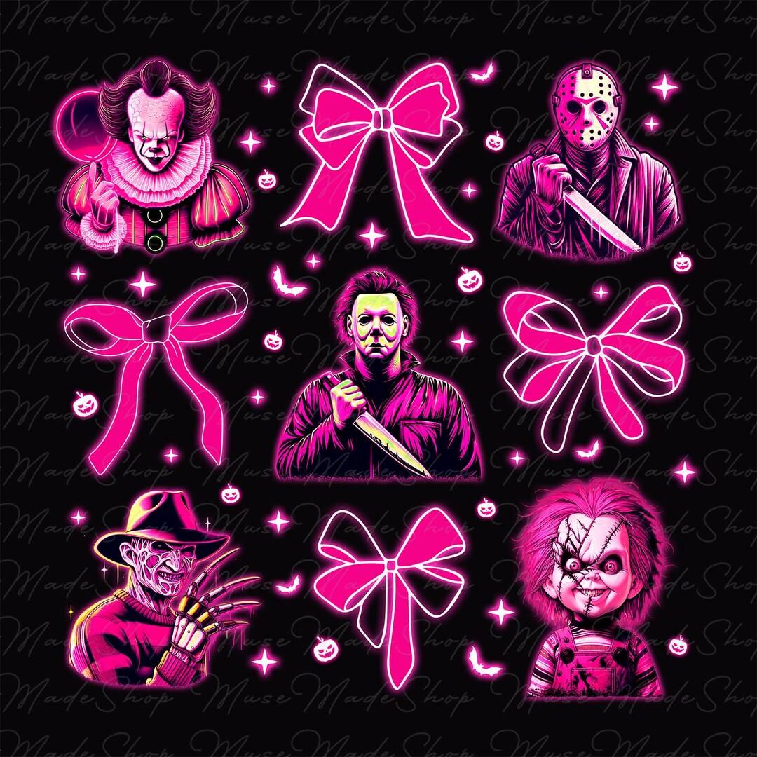 Horror Neon Coquette Pink PNG, Halloween Floral Png, Halloween Png ...
