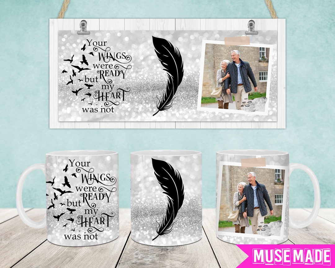 Memorial Photo Mug Wrap, Memory 11oz & 15oz Mug Template, Custom Photo ...
