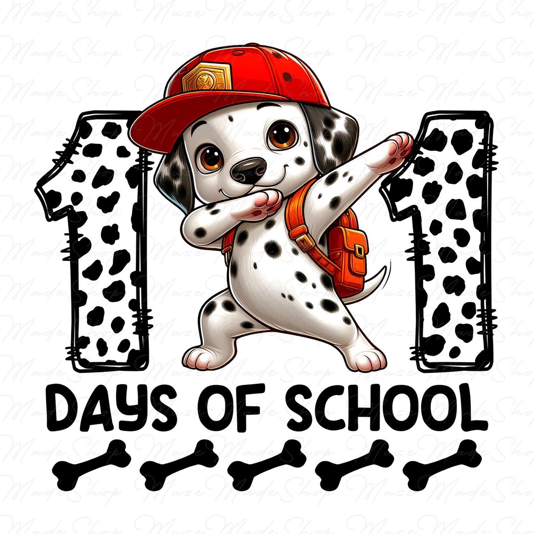 101 Days of School Dalmatian Dog Png, 100th Day of School Png, Teacher ...