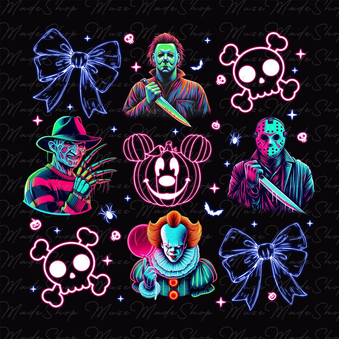 Halloween Neon Png, Horror Characters Png, Horror Halloween Png, Horror ...