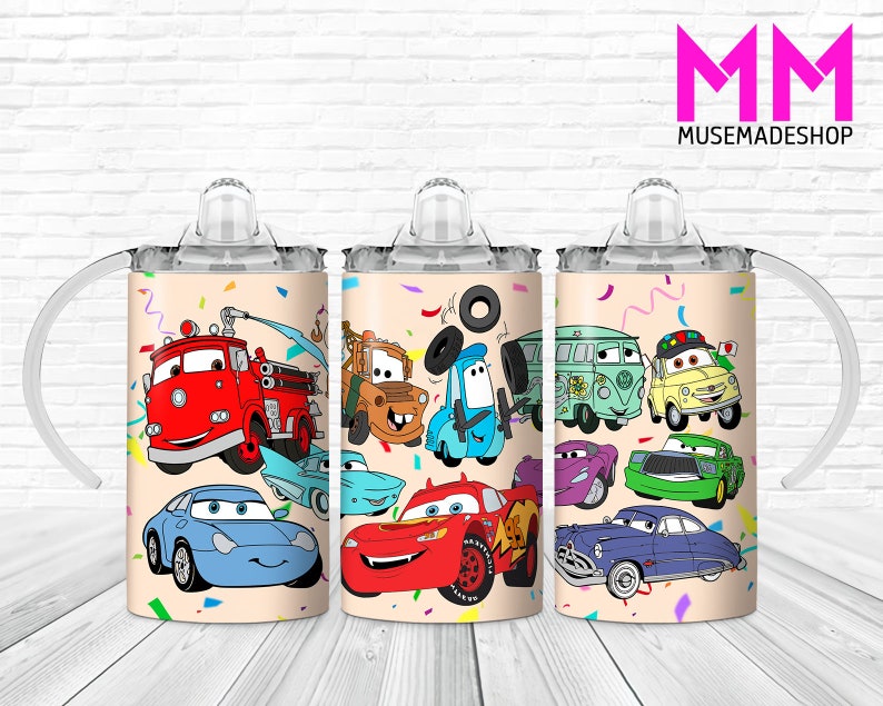 Cartoon Cars Sippy Cup Png, Cartoon Characters Sippy Cup Wrap, Movies ...