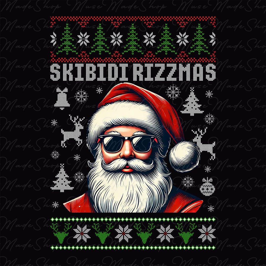 Skibidi Rizzmas Christmas Png, Funny Santa Christmas Design, Santa Bruh ...