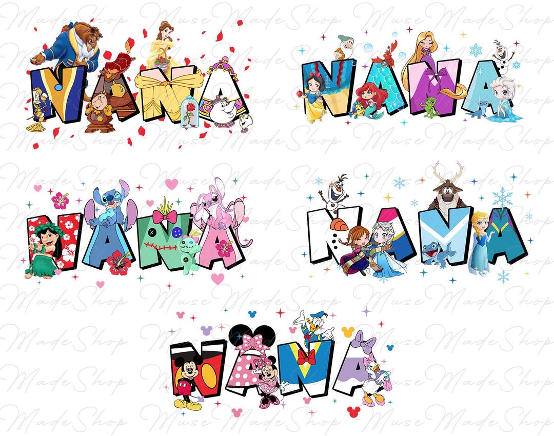Cartoon Princess Nana Png, Retro Mama Png, Mother's Day Shirt Png ...